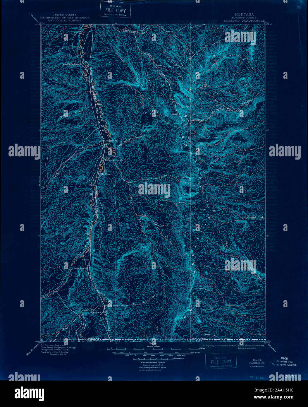 Map of rosebud montana hi-res stock photography and images - Alamy