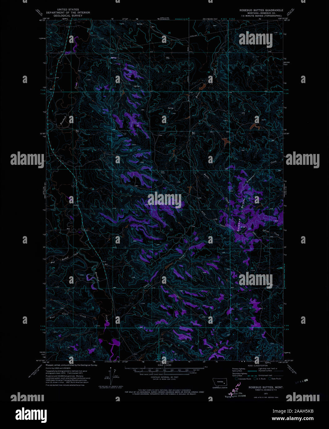 Map of rosebud montana hi-res stock photography and images - Alamy