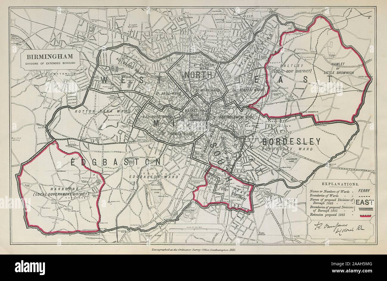 Birmingham Parliamentary Borough. Edgbaston. BOUNDARY COMMISSION 1885 ...