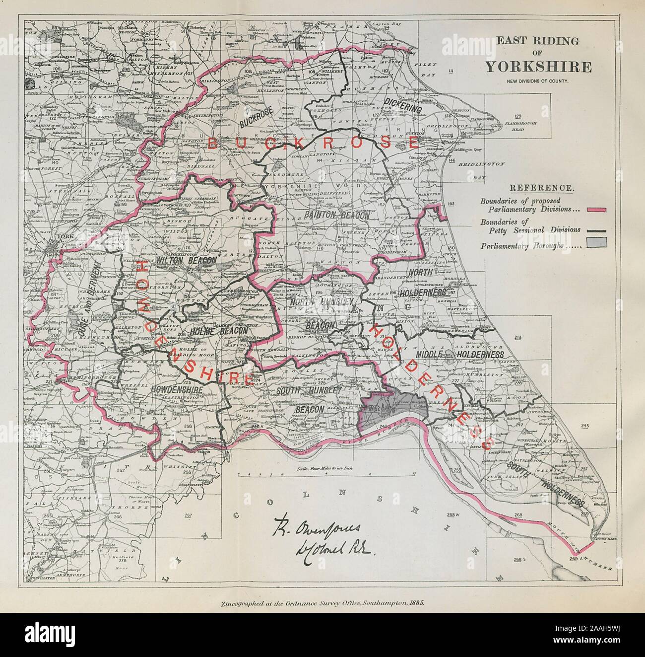 Yorkshire East Riding Parliamentary Divisions. BOUNDARY COMMISSION 1885 ...
