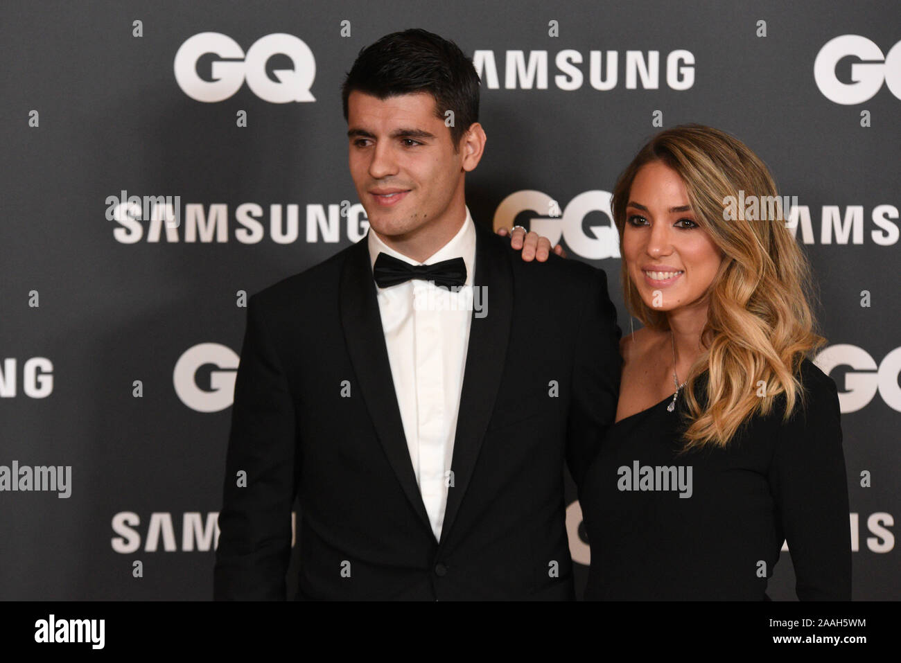 Alvaro Morata (L) and Alice Campello attend 'GQ Men Of The Year' awards ...