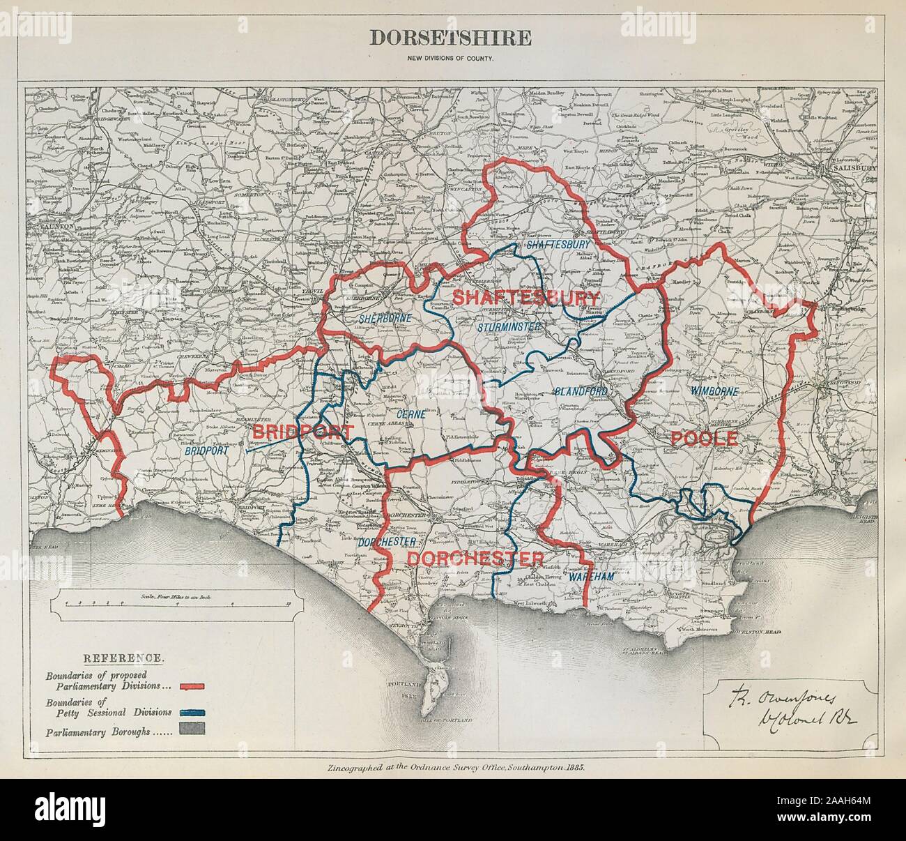 Dorsetshire Parliamentary Divisions. Bridport Poole BOUNDARY COMMISSION ...