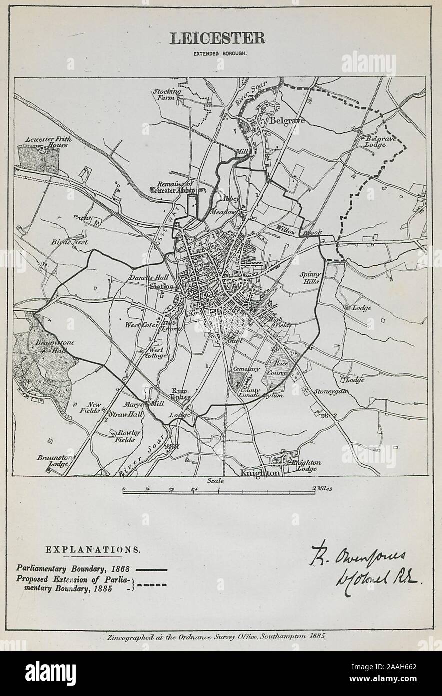 Map of leicester, england hi-res stock photography and images - Alamy