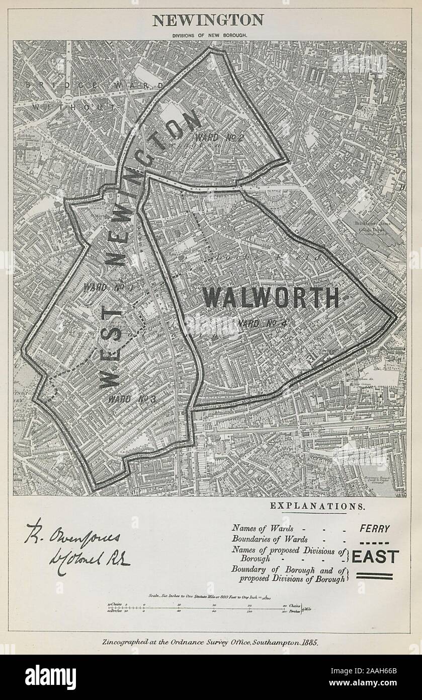 Newington Parliamentary Borough. London. Walworth. BOUNDARY COMMISSION ...