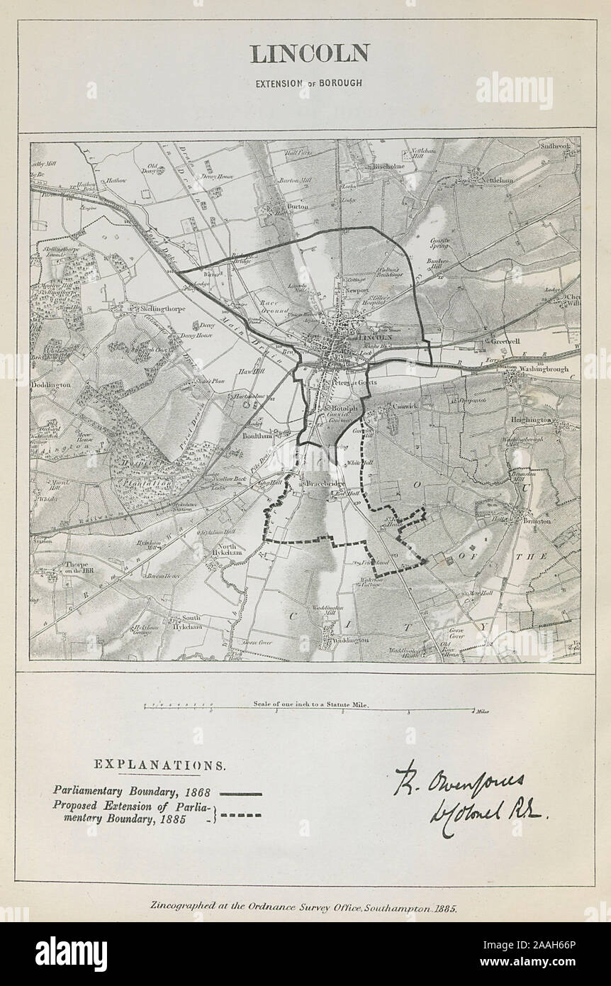 Lincoln Parliamentary Borough. BOUNDARY COMMISSION. Jones 1885 old ...