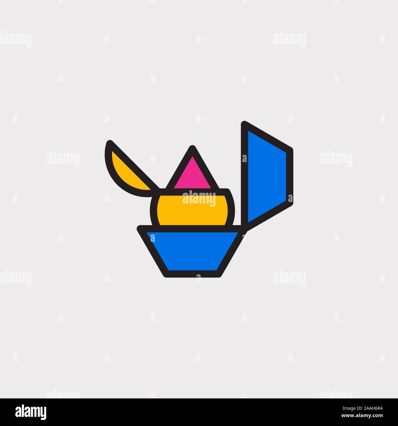 Surprise icon, abstract geometric shapes, vector metaphor sign Stock ...