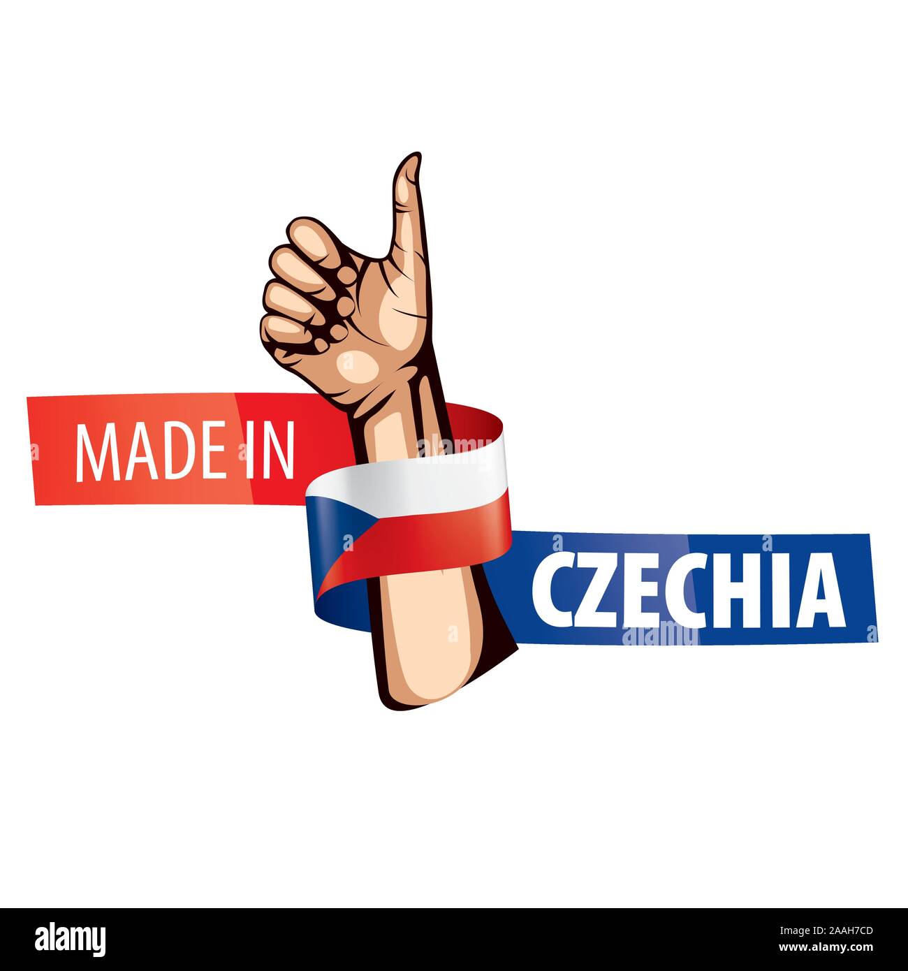 Czechia flag, vector illustration on a white background Stock Vector ...