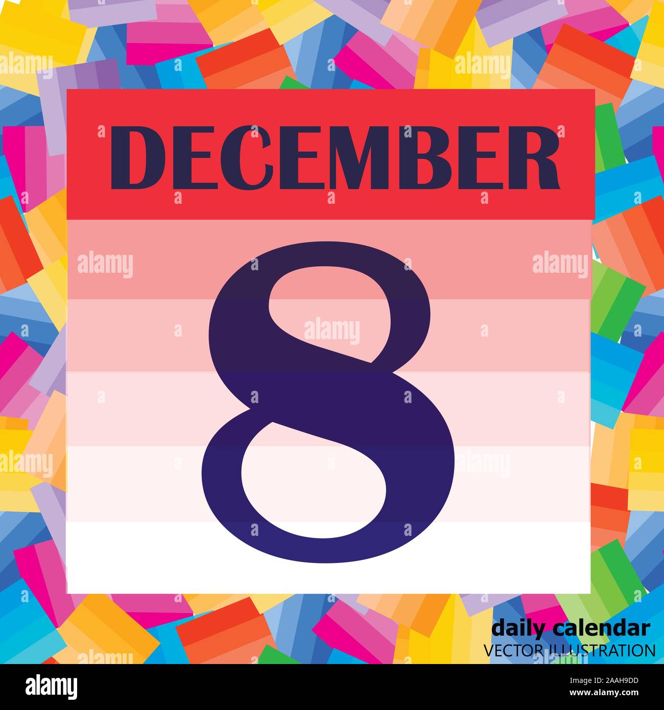 December 8 icon. For planning important day. Banner for holidays and ...