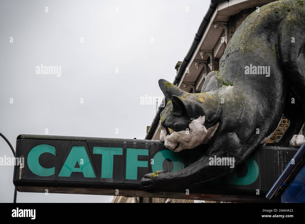 London, United Kingdom - October 2019 : The giant fibreglass cat statue ...