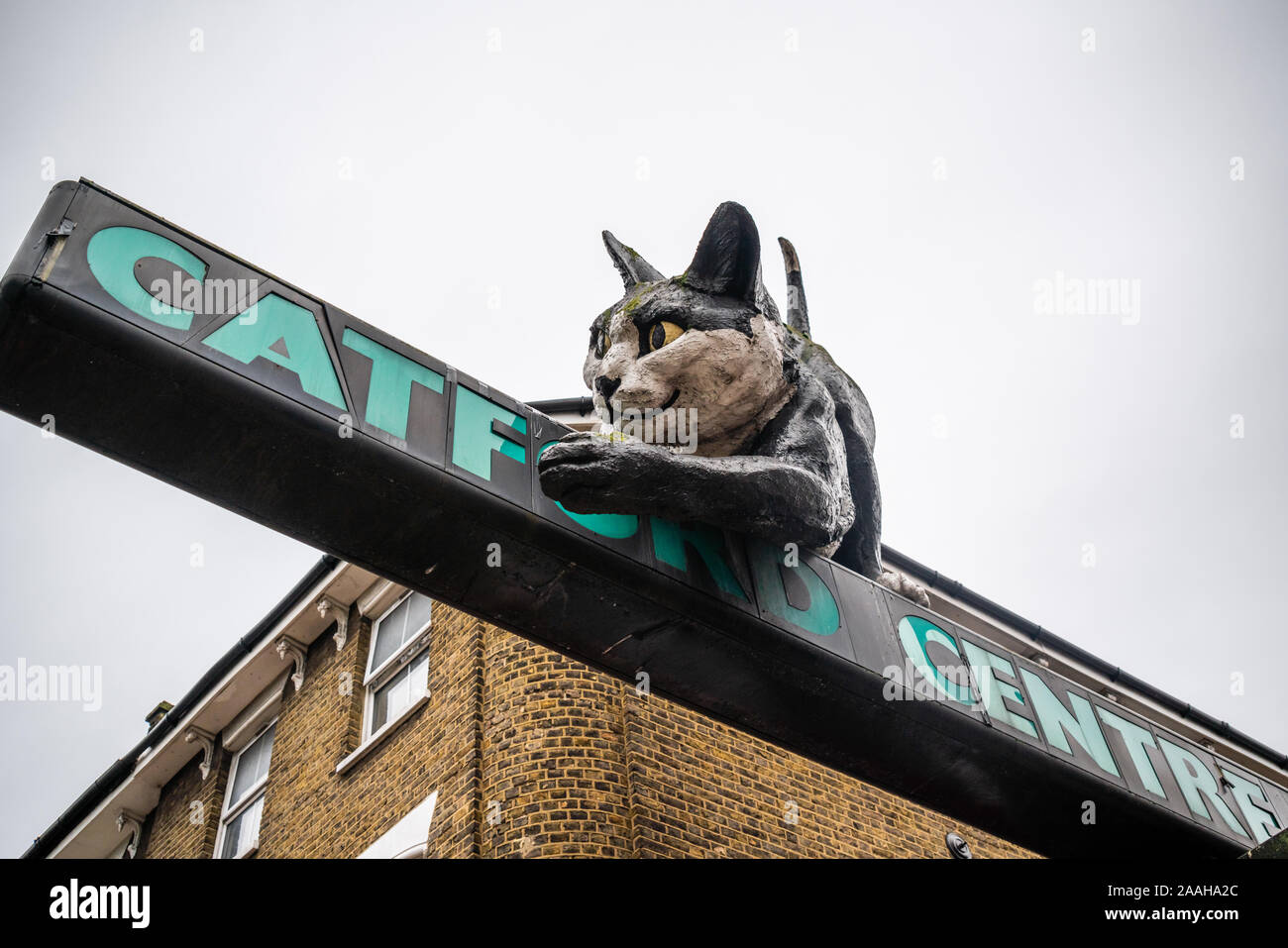 London, United Kingdom - October 2019 : The giant fibreglass cat statue ...