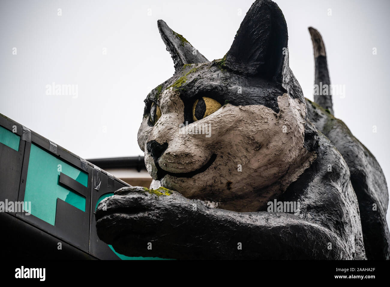 London, United Kingdom - October 2019 : The giant fibreglass cat statue ...