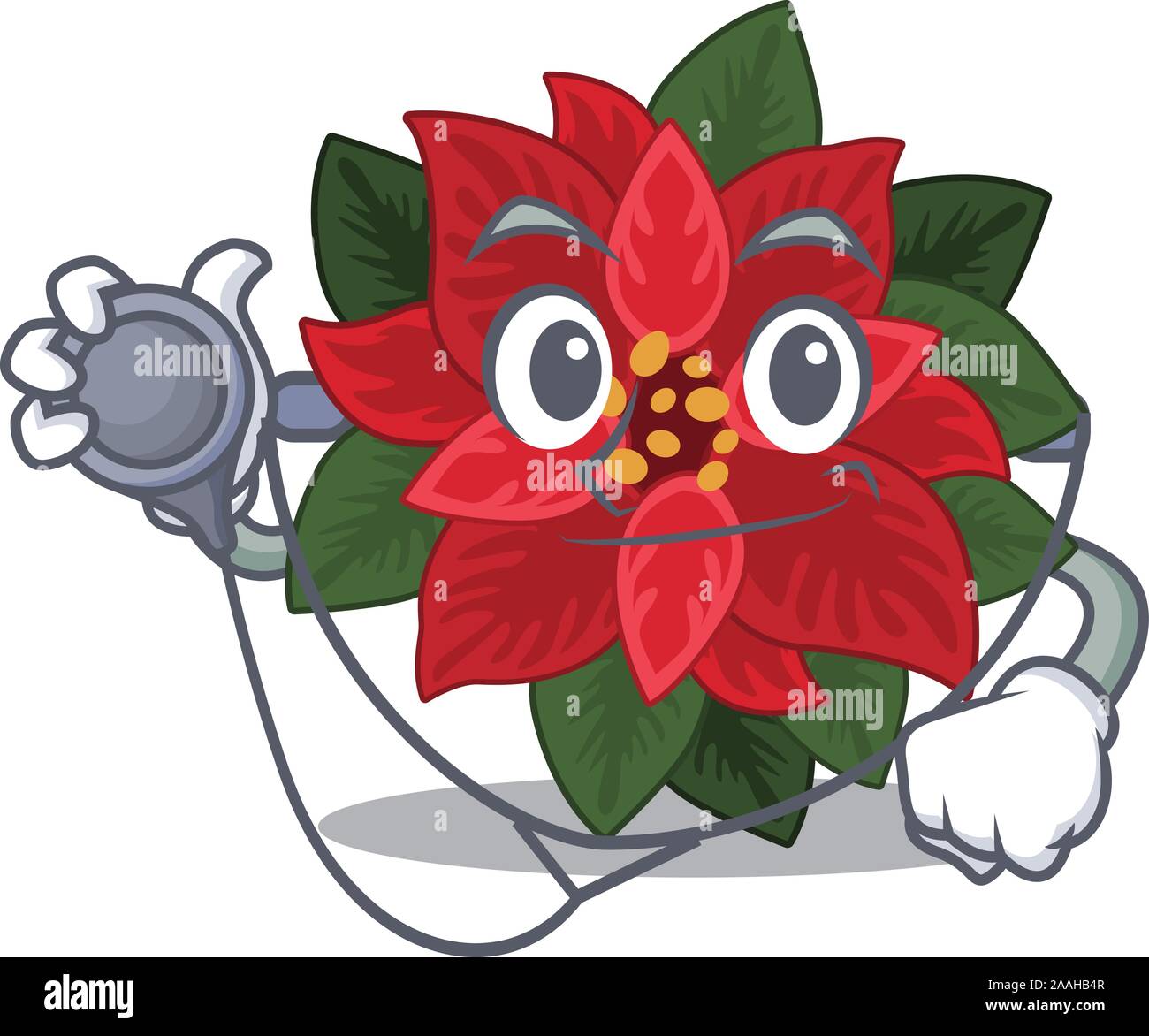Flower Poinsettia in a Doctor dressed with tools Stock Vector Image ...