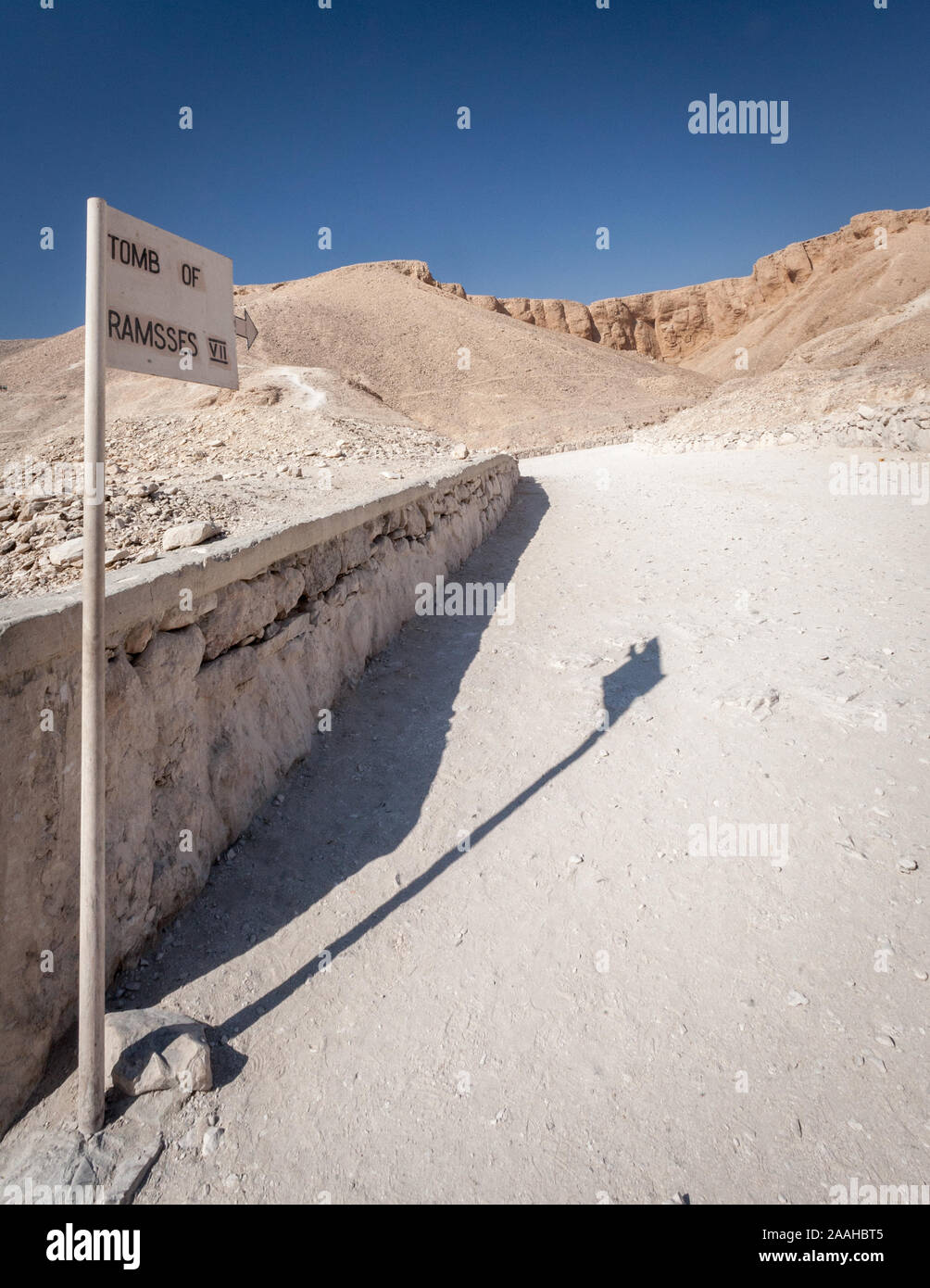 Tomb of Ramesses VII, Valley of the Kings. A signpost directing ...