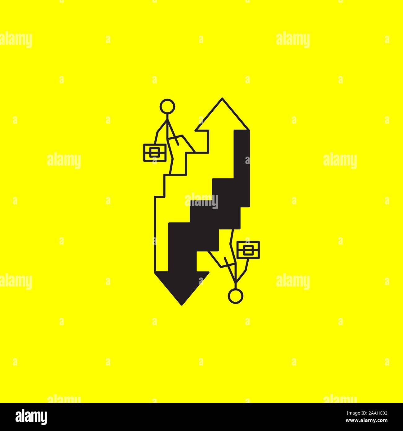 Arrow up and businessman, career ladder, vector concept Stock Vector ...