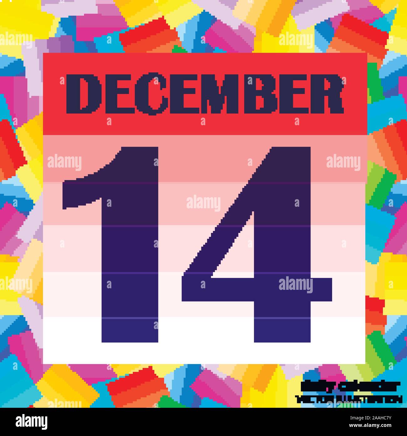 December 14 icon. For planning important day. Banner for holidays and ...