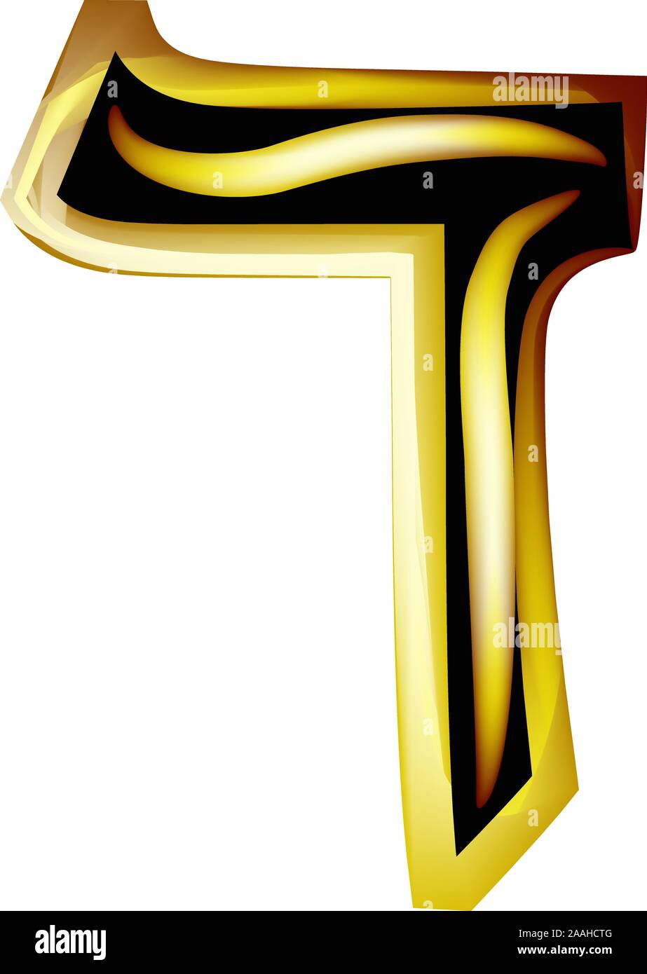 Golden Hebrew Alphabet. Brilliant Hebrew font. Letter gold Dalet ...