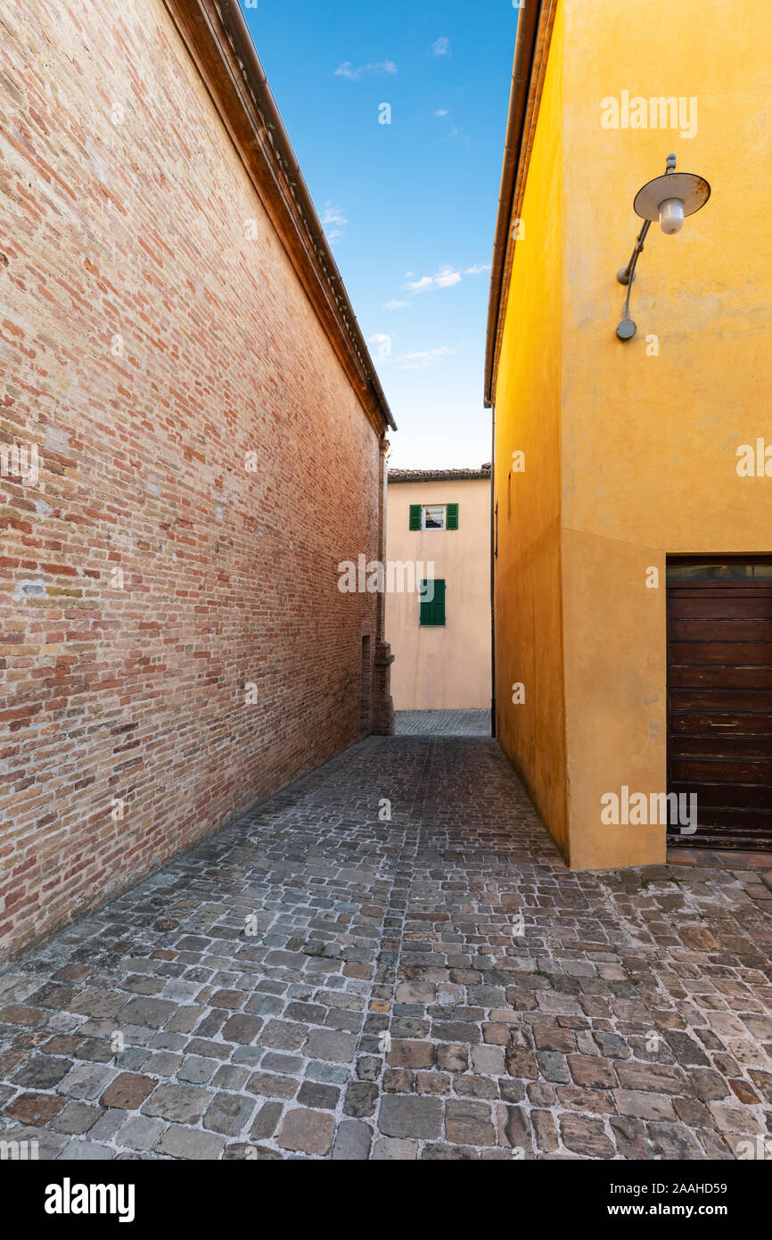 Empty street of old town center, outdoors Stock Photo - Alamy