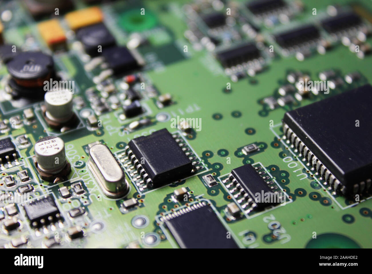 Closeup of electronic circuit board or PCB printed circuit board Stock ...