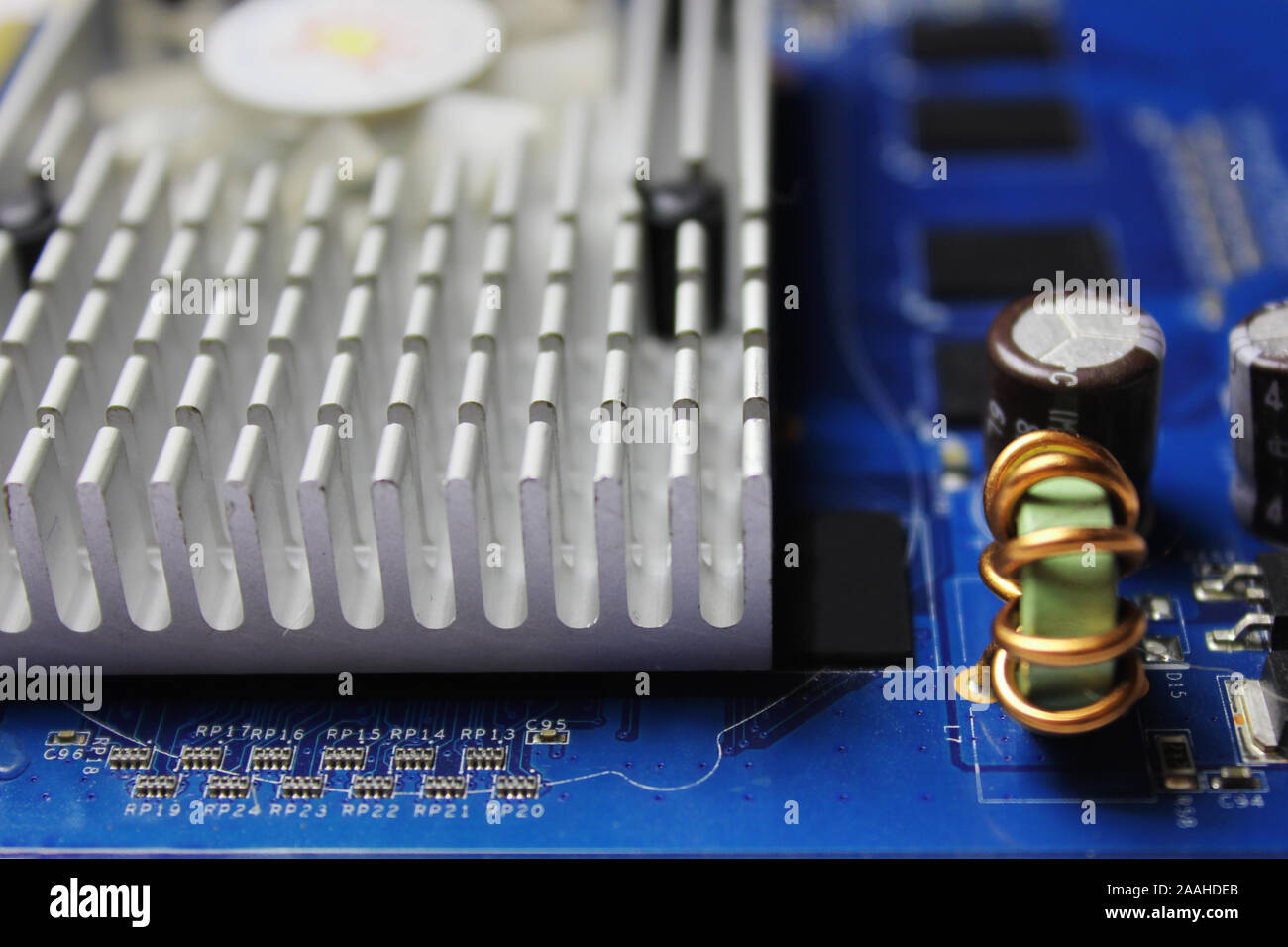 Closeup of electronic circuit board or PCB printed circuit board Stock ...