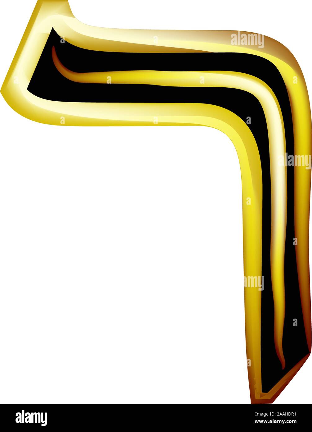 Golden Hebrew Alphabet. Brilliant Hebrew font. Letter gold Reish ...