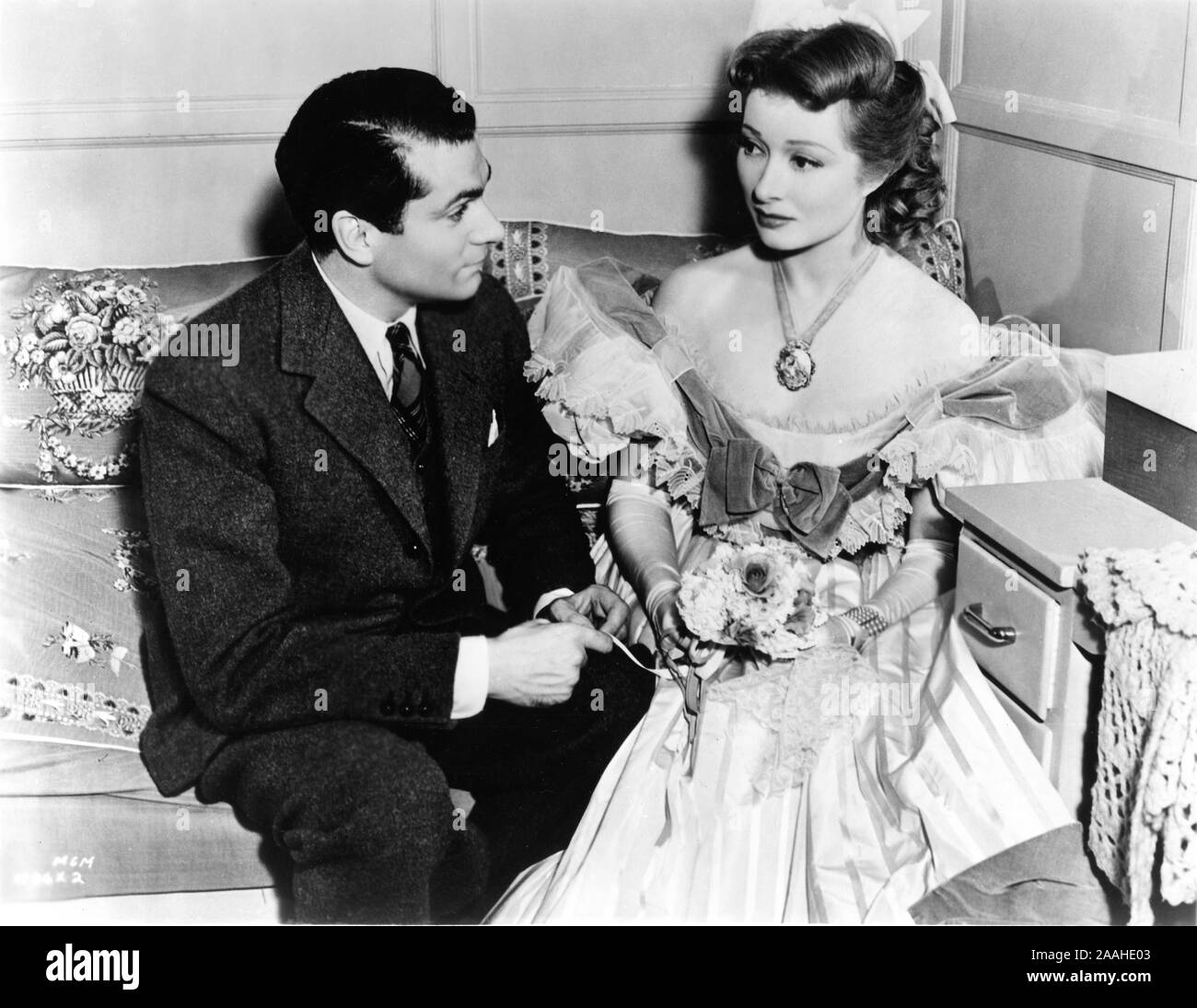 LAURENCE OLIVIER 9 who played Mr. Darcy) visits GREER GARSON in her ...
