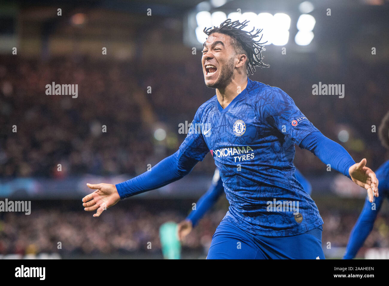 LONDON, ENGLAND - NOVEMBER 05: James Reece of Chelsea FC celebrate ...