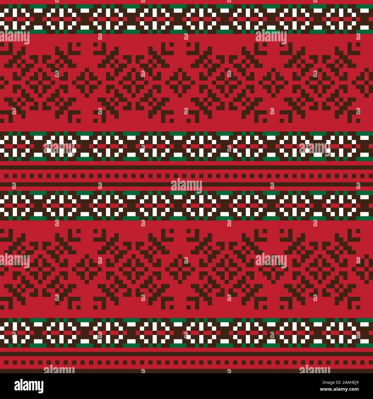 Christmas Fair Isle Seamless Pattern Background in Vector - It is ...