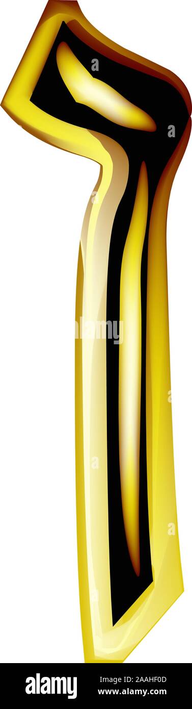 Golden Hebrew Alphabet. Brilliant Hebrew font. Letter gold Nun. Vector ...