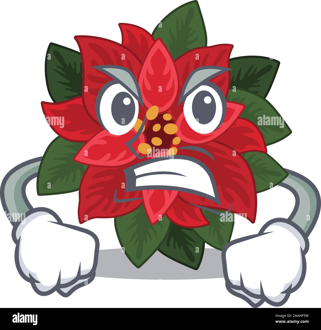 illustration of Angry flower poinsettia mascot vector illustration ...