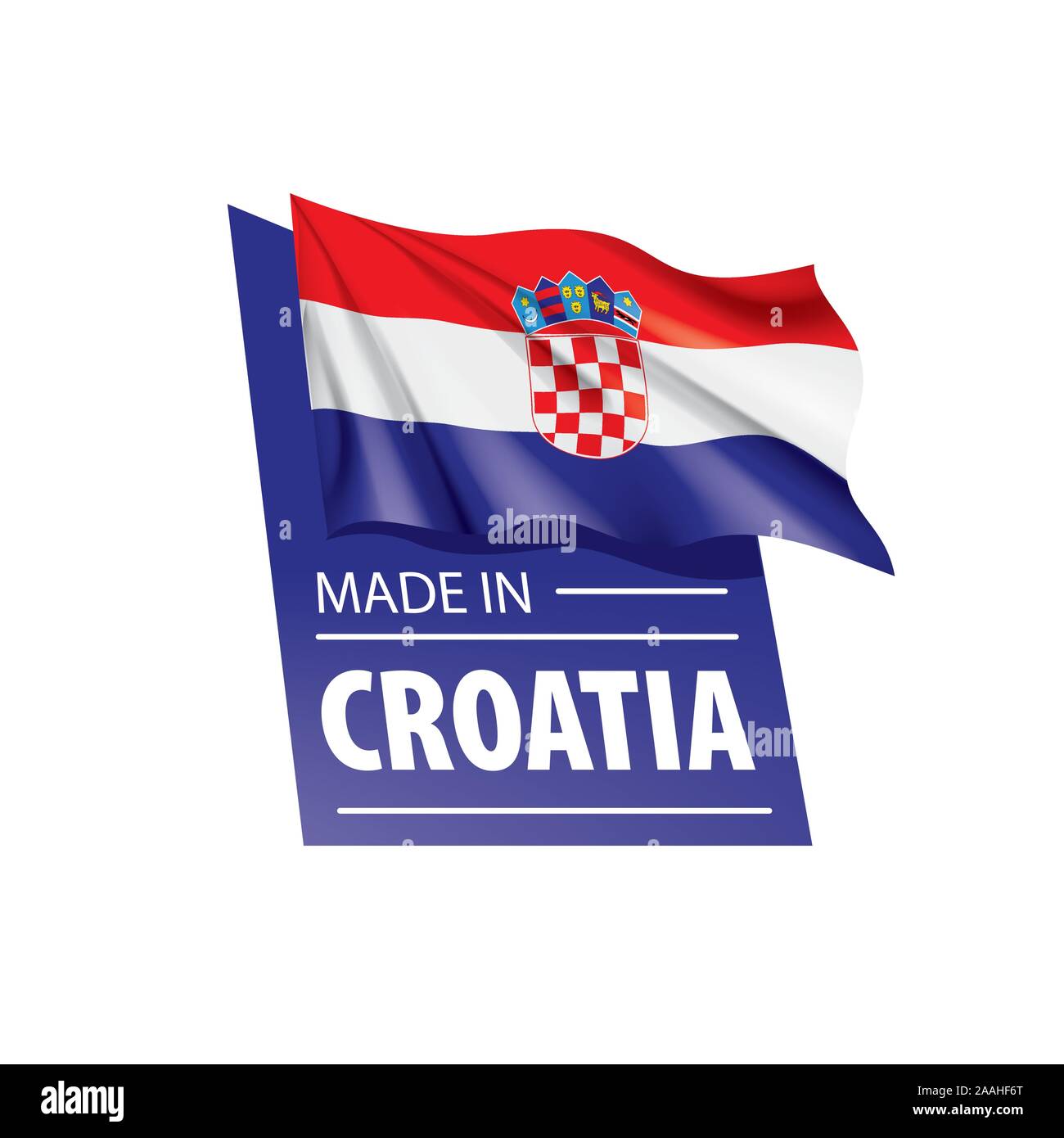 Croatia flag, vector illustration on a white background Stock Vector ...