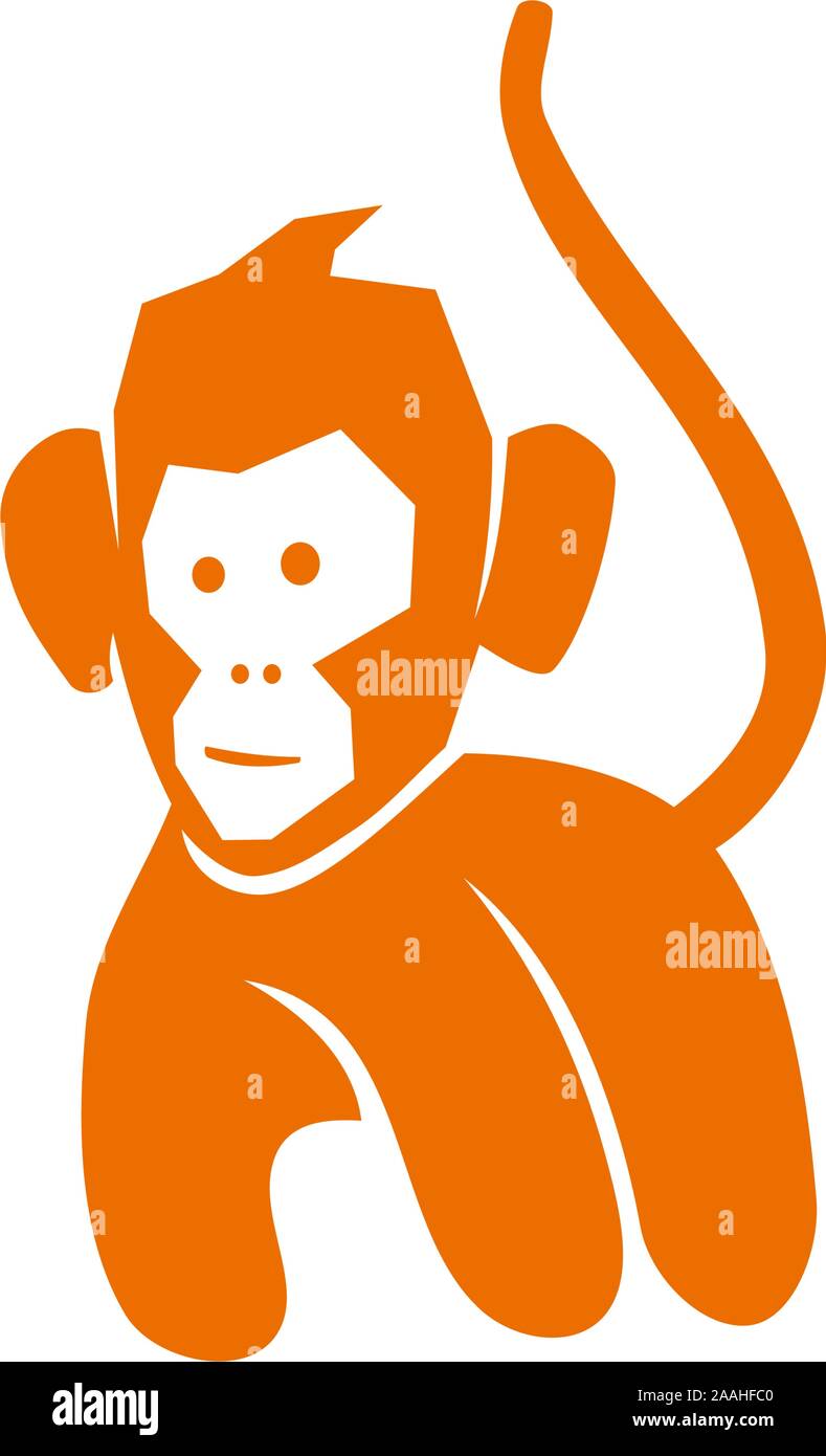 Monkey Logo Design Template Vector Illustration Isolated Stock Vector ...