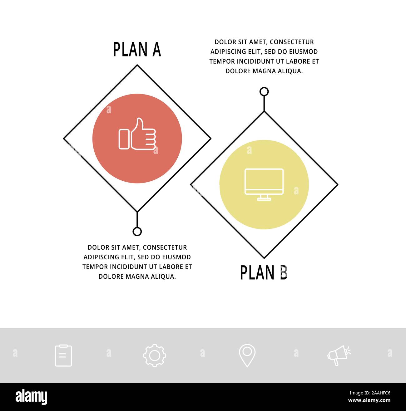 Vector template infographics. Business concept with 2 circles and ...