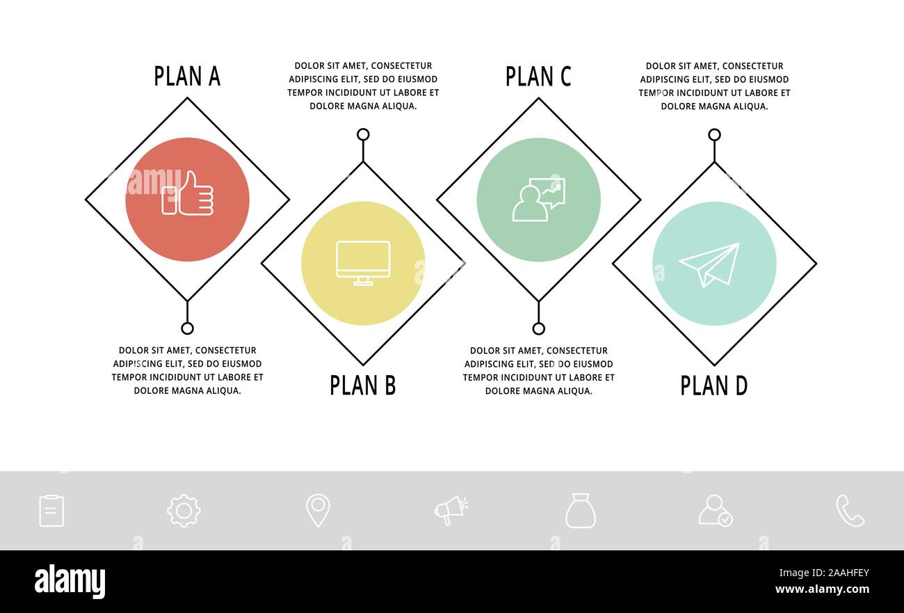 Vector template infographics. Business concept with 4 circles and ...