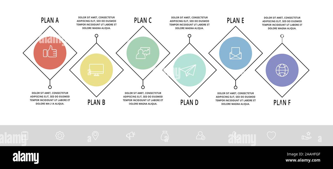 Vector template infographics. Business concept with 6 circles and ...