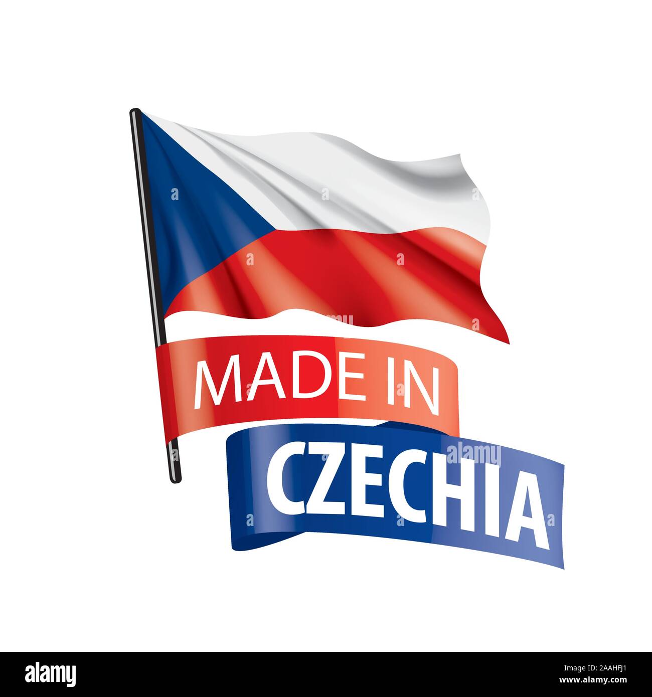 Czechia flag, vector illustration on a white background Stock Vector ...