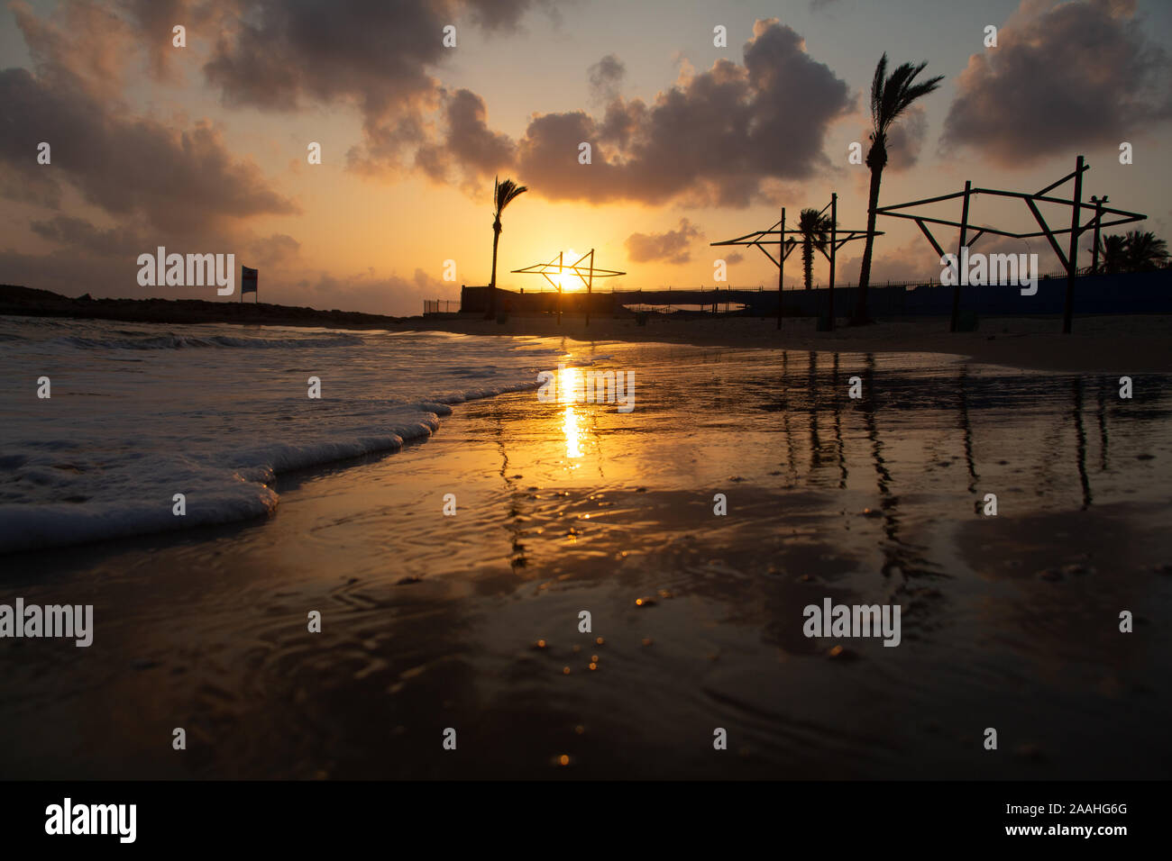 the beauty of the sunset in the amazing view and landscape and the ...
