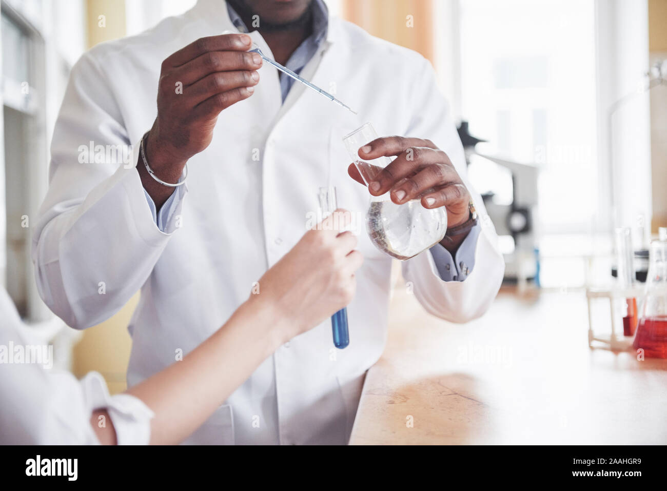 Experiments in the chemical laboratory. An experiment was carried out ...