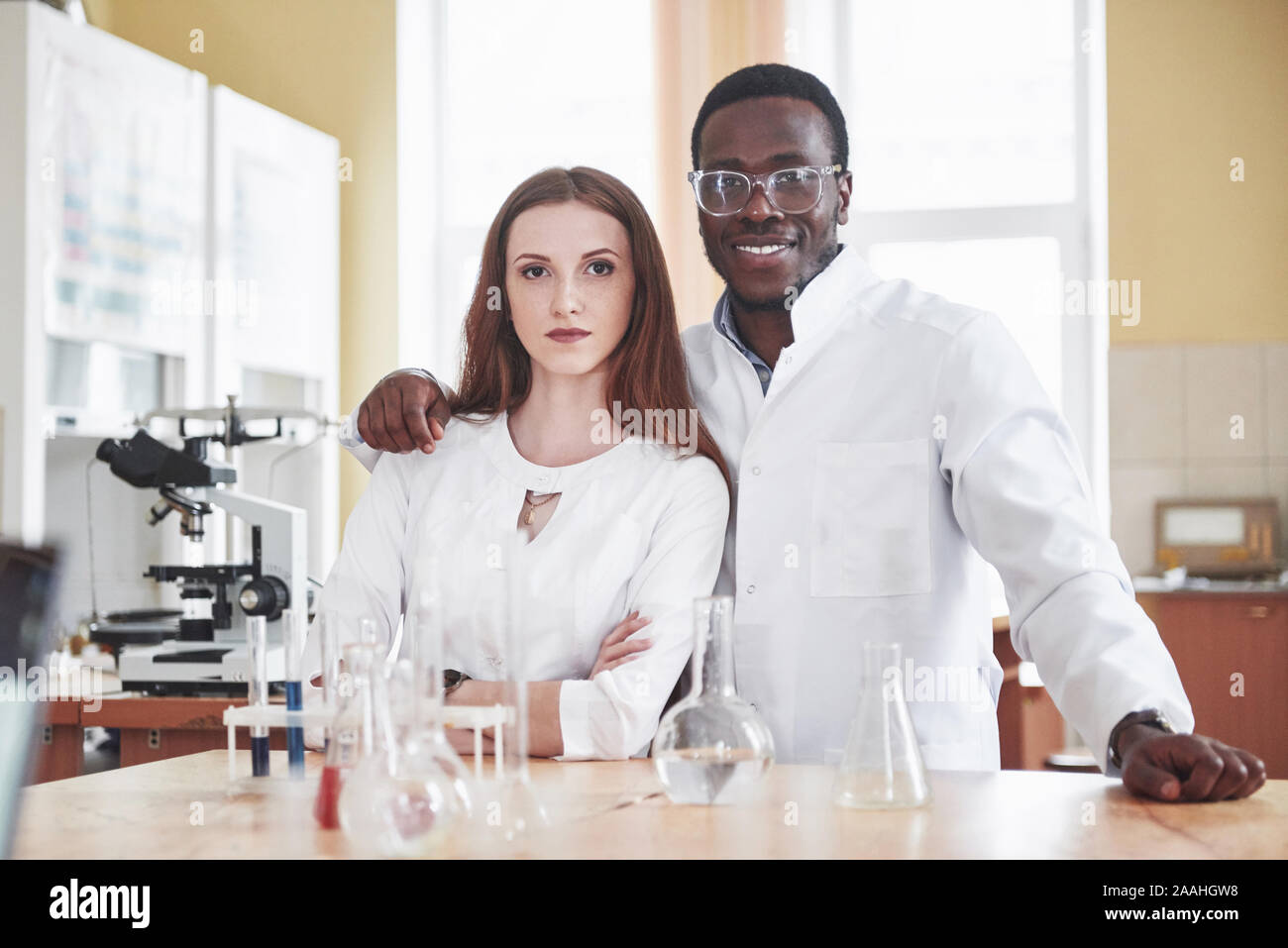 Conduct experiments in laboratory chemical hi-res stock photography and ...