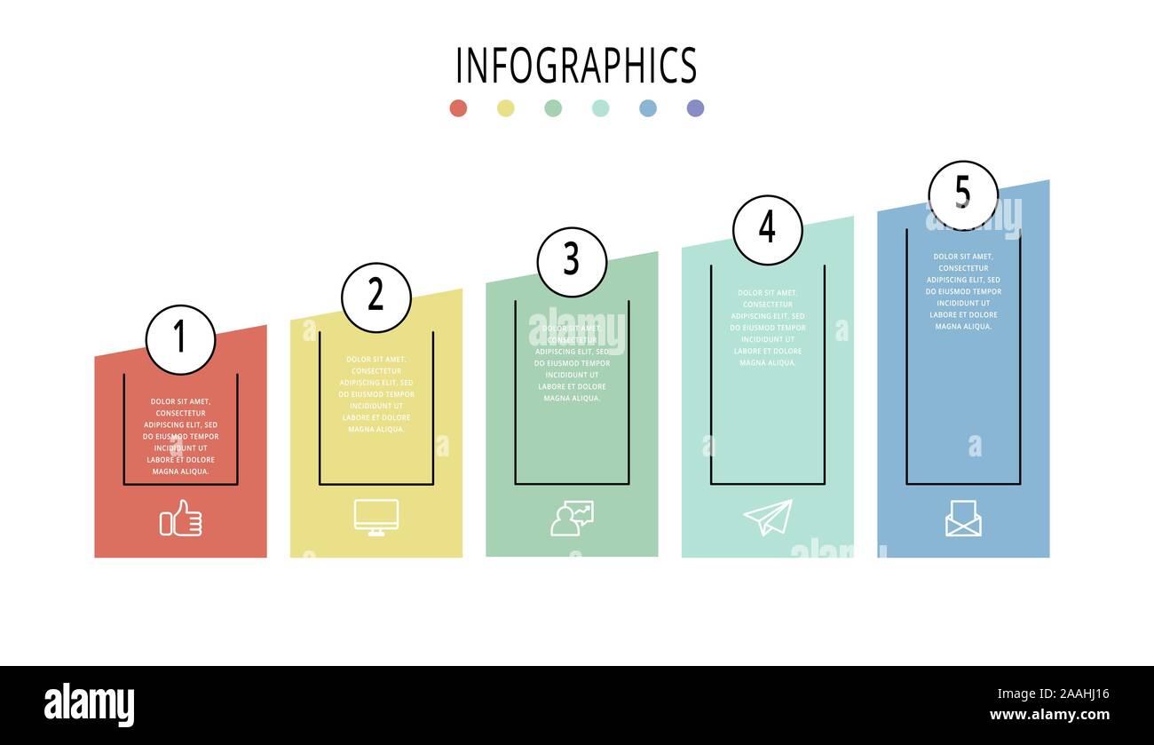 Vector template infographics. Business concept with 5 columns. Five ...