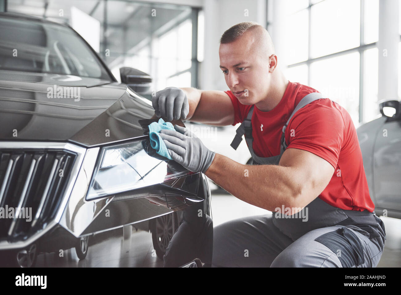 Car care at showroom hi-res stock photography and images - Alamy