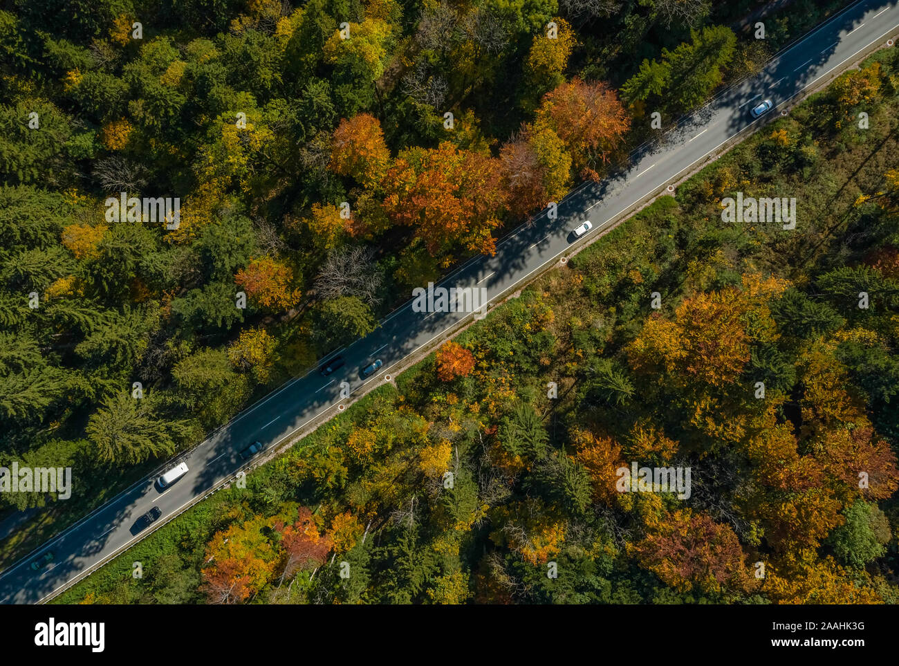 Aerial autumn road hi-res stock photography and images - Alamy