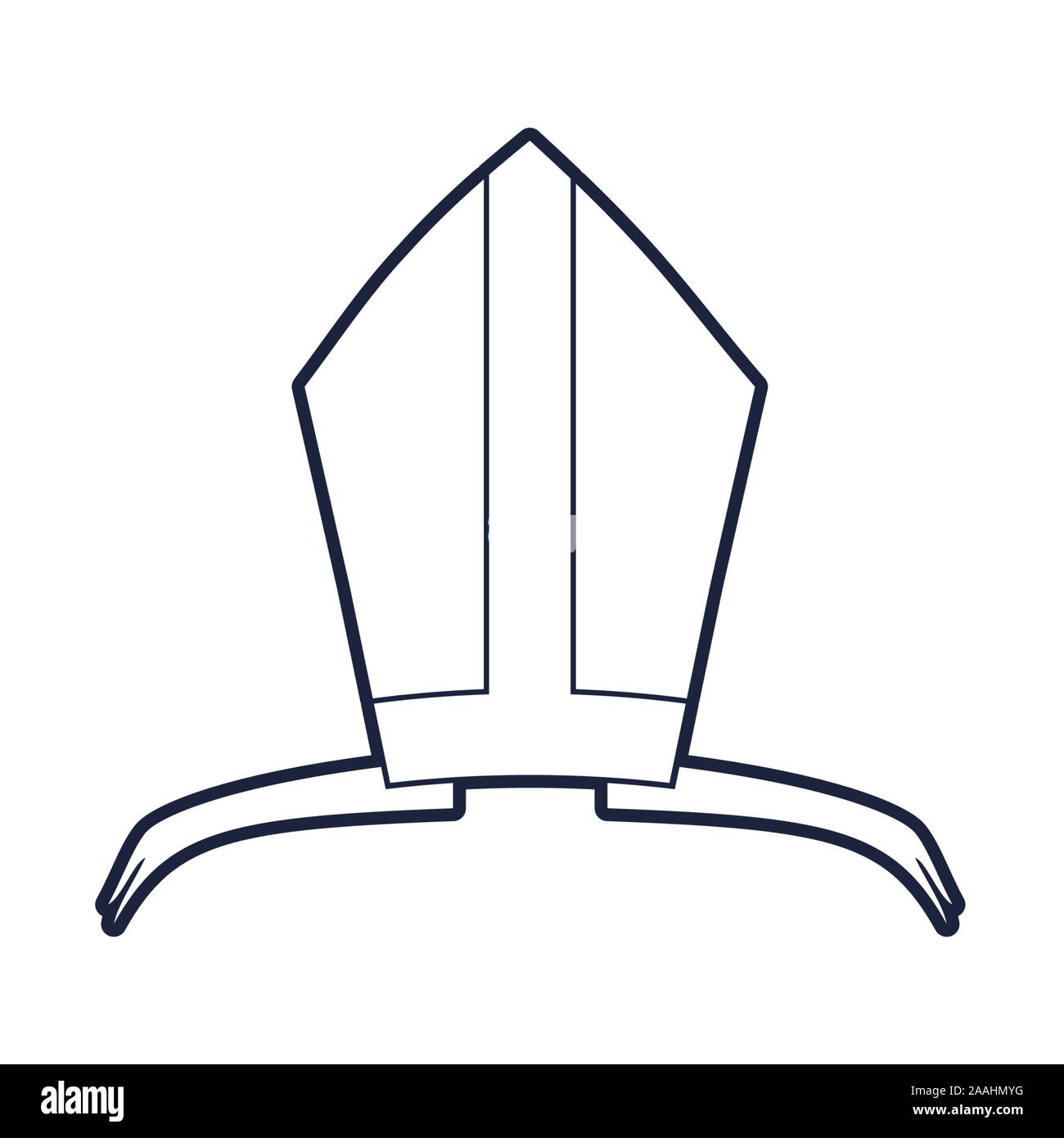 Bishop mitre with shamrok. Catholic hat outline icon Stock Vector Image ...