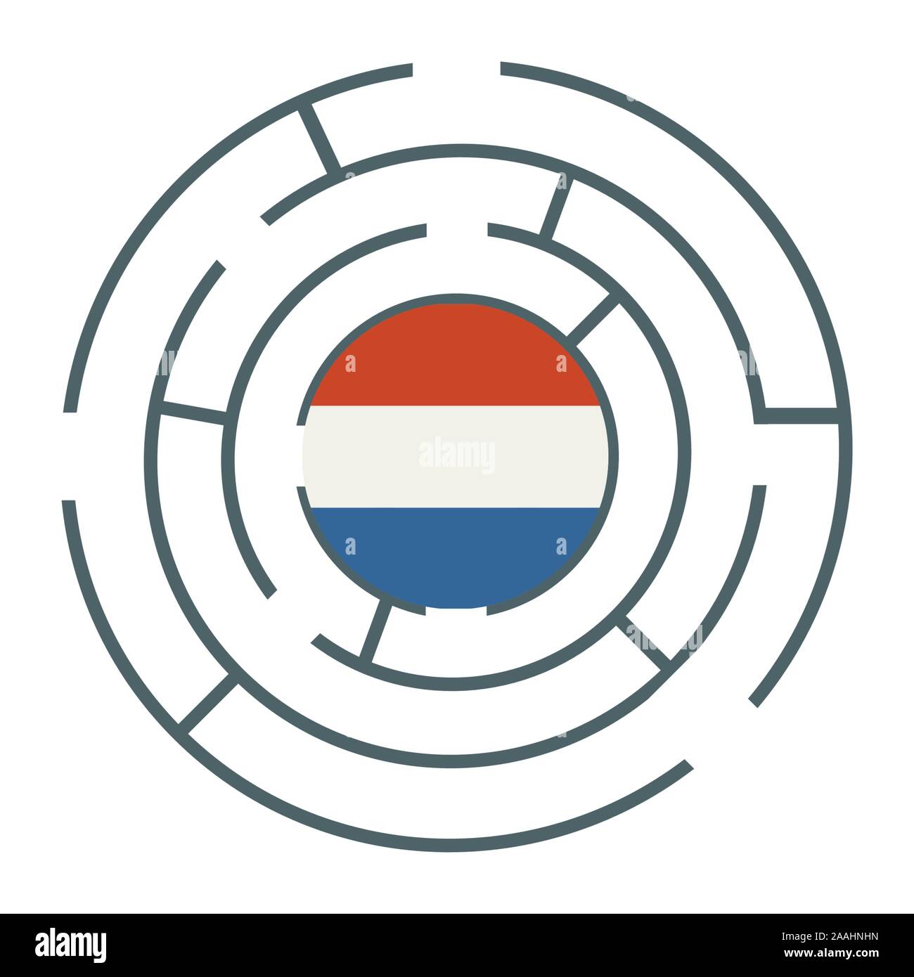 Flag of the Netherlands in the maze of politic problems Stock Vector ...