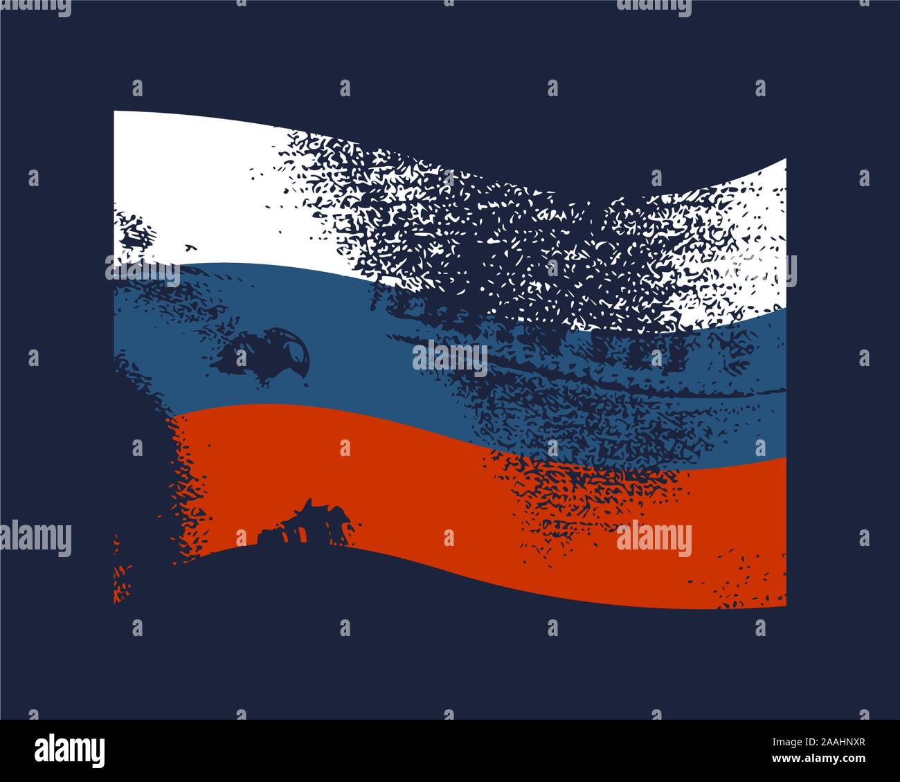 Russia flag waved design concept. Flags collection textured in grunge ...