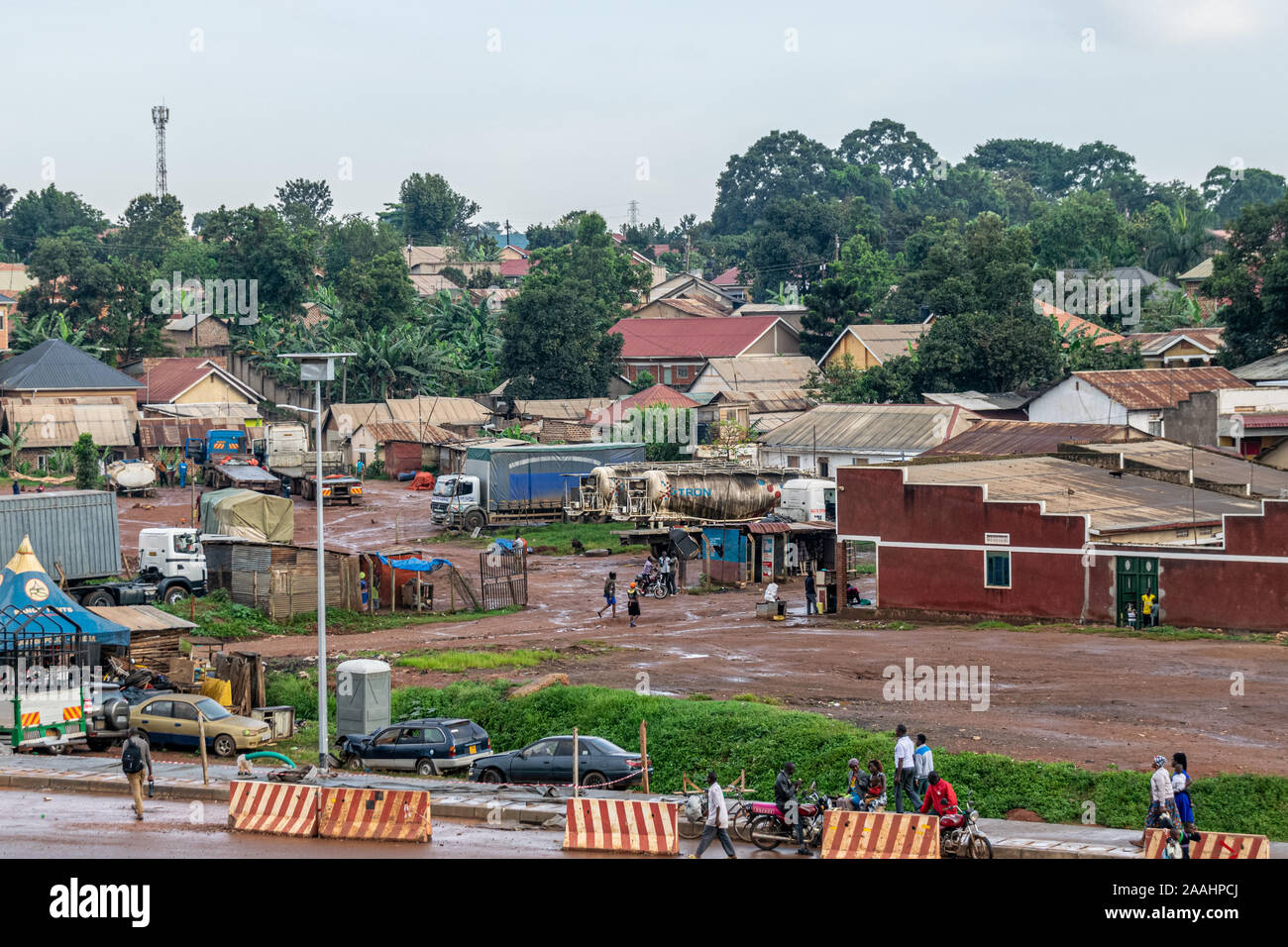 Residential area on the suburbs of Kampala city following a rain ...