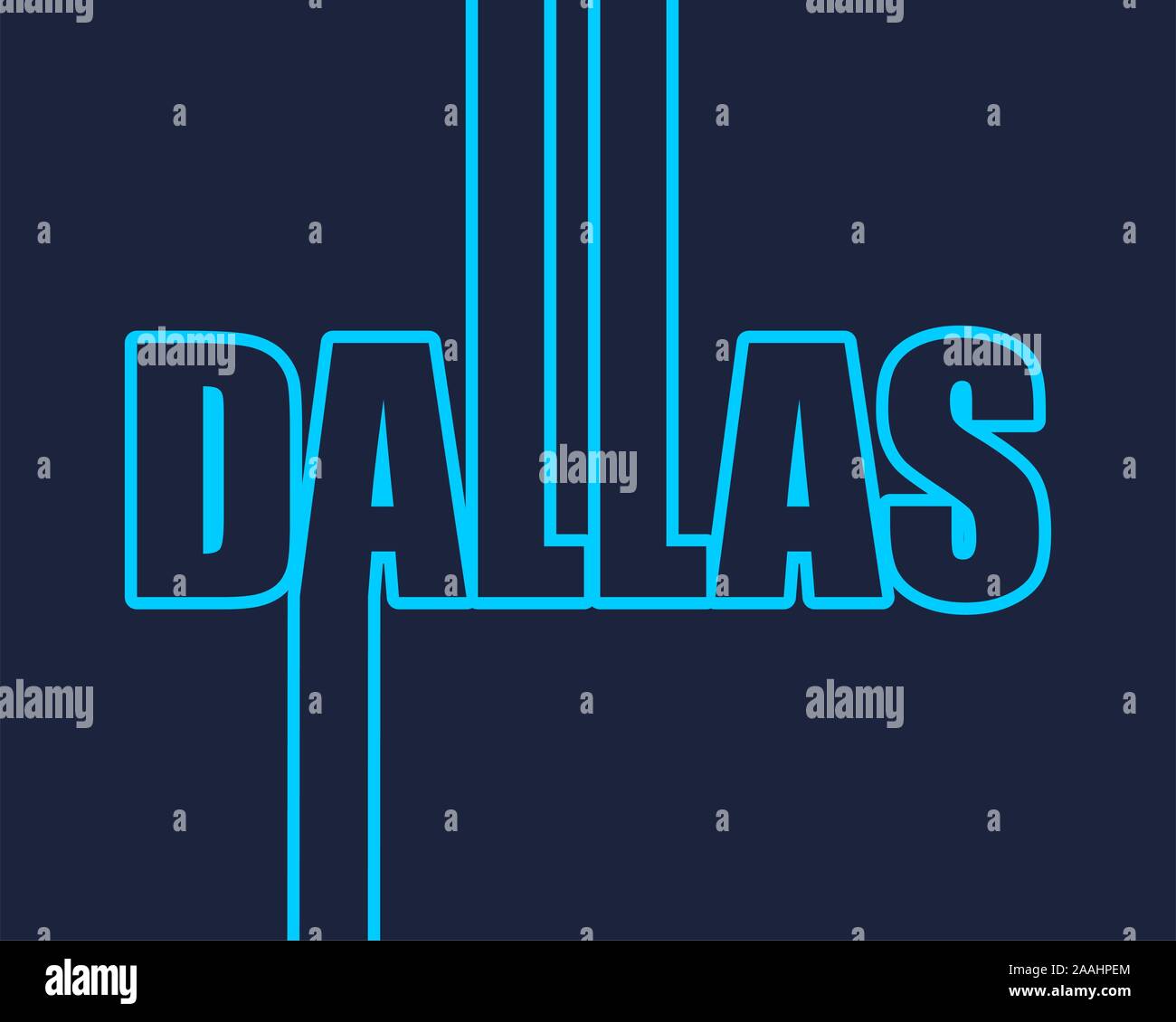 Dallas city name in geometry style design. Creative vintage typography ...