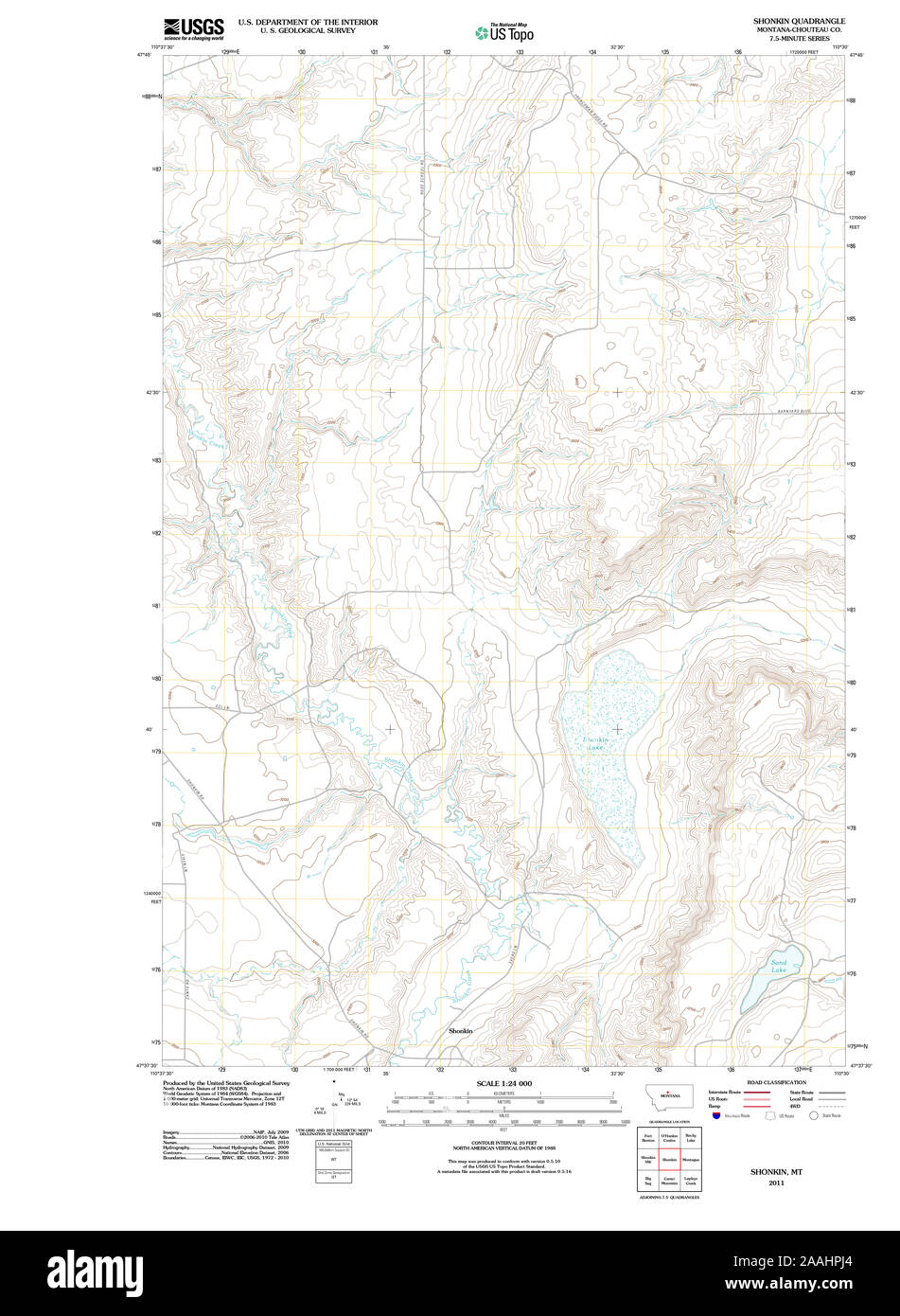 USGS TOPO Map Montana MT Shonkin 20110621 TM geo Restoration Stock ...