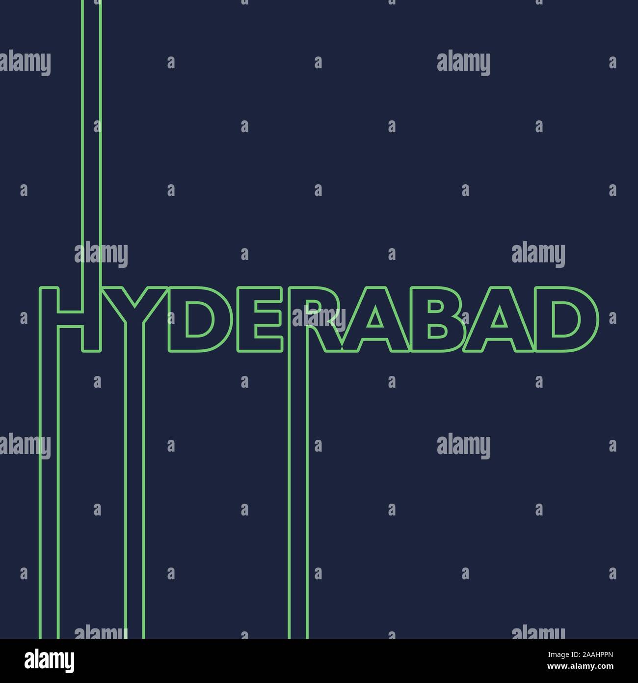 Image relative to India travel theme. Hyderabad city name in geometry ...