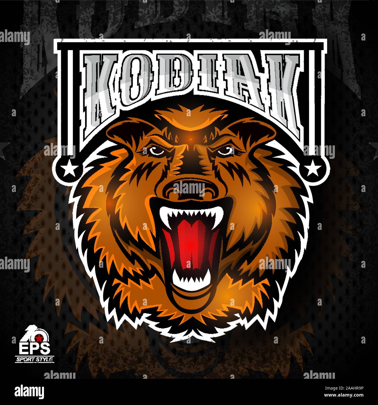 Bear face from the front with bared teeth. Logo for any sport team kodiak Stock Vector Image ...