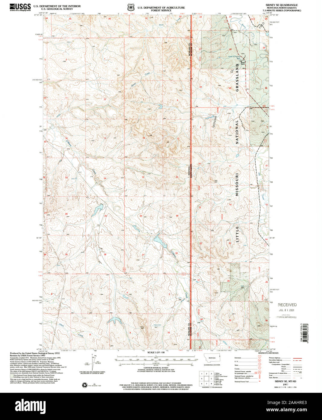 Map of sidney montana hi-res stock photography and images - Alamy
